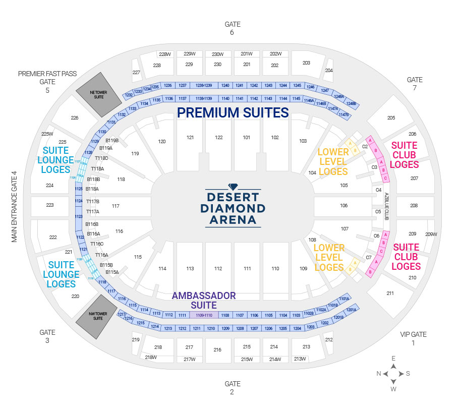 Gila River Arena Seating Chart With Seat Numbers | Cabinets Matttroy